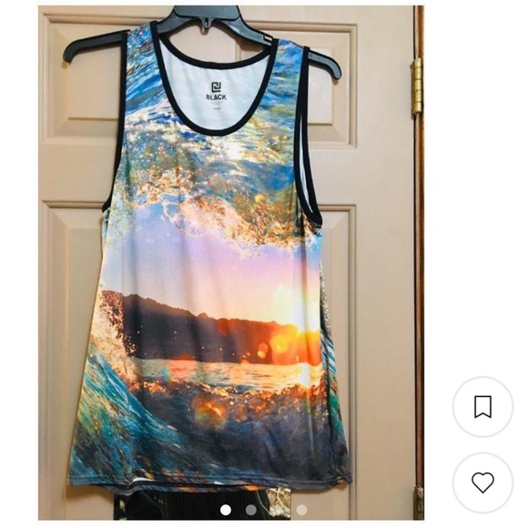 Black | Tops | Sunset Wave Custom Surfer Tank Top | Poshmark